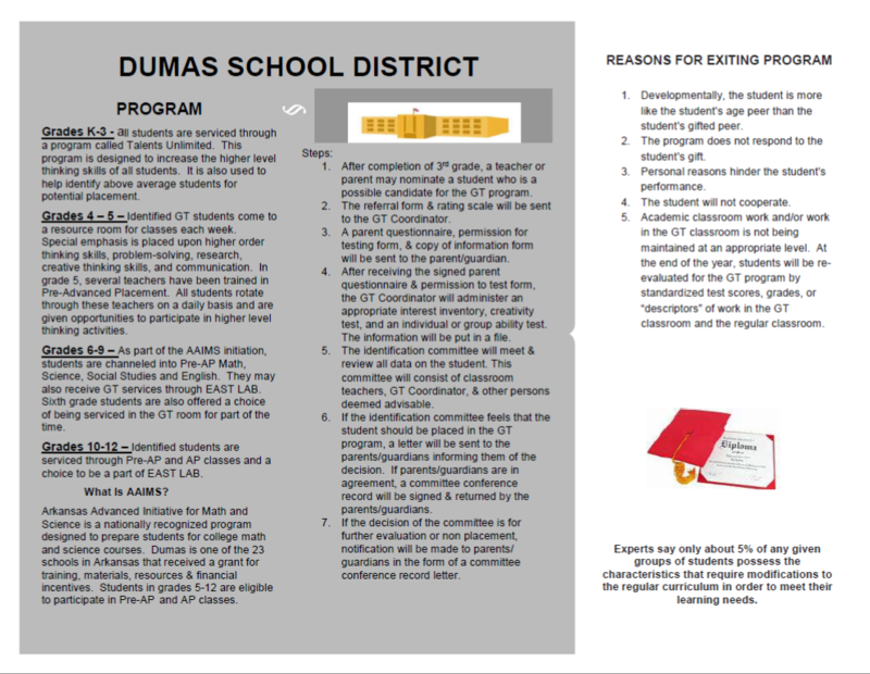 Gifted & Talented Program | Dumas Public School District