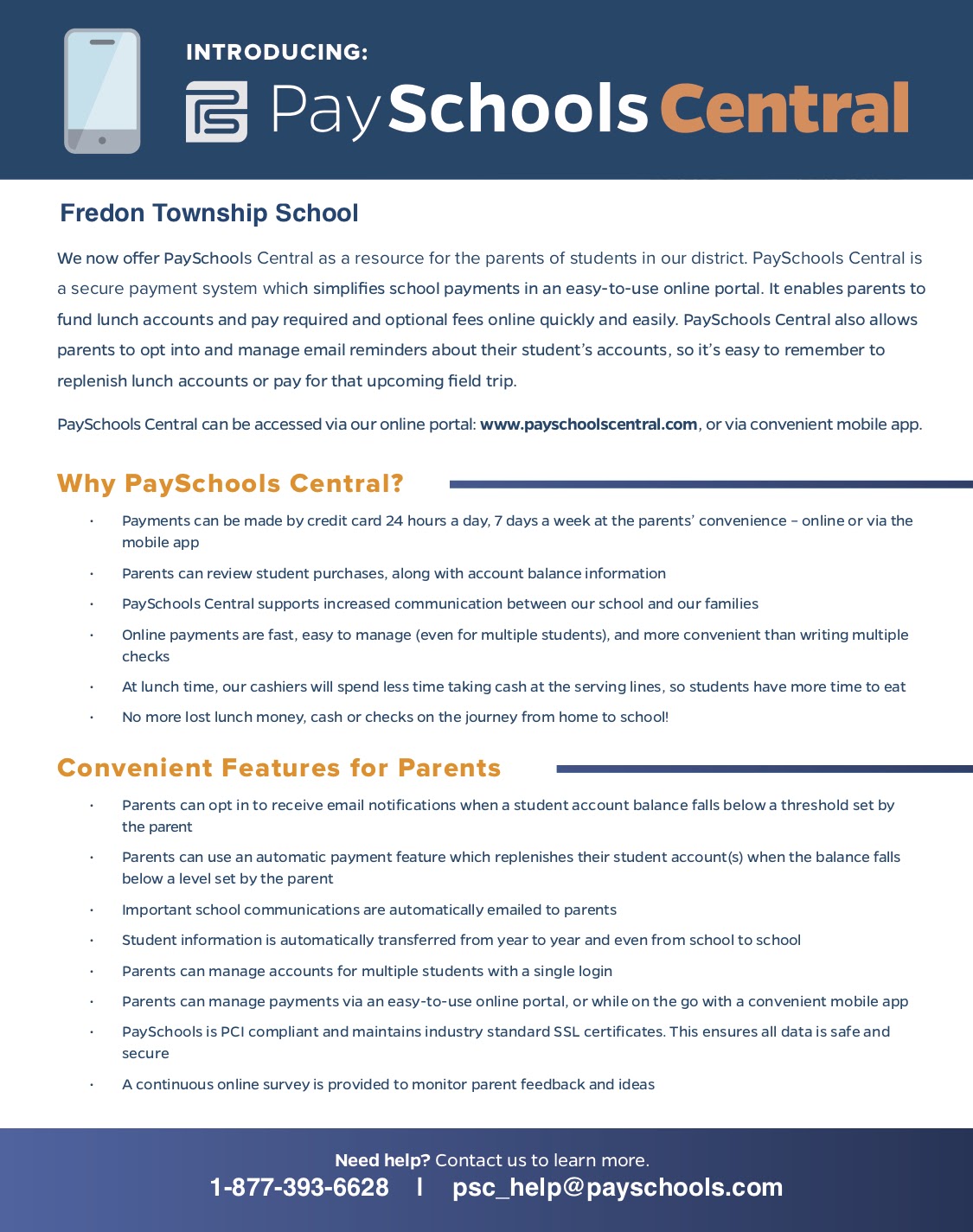 PAY SCHOOL CENTRAL | Fredon Township School District