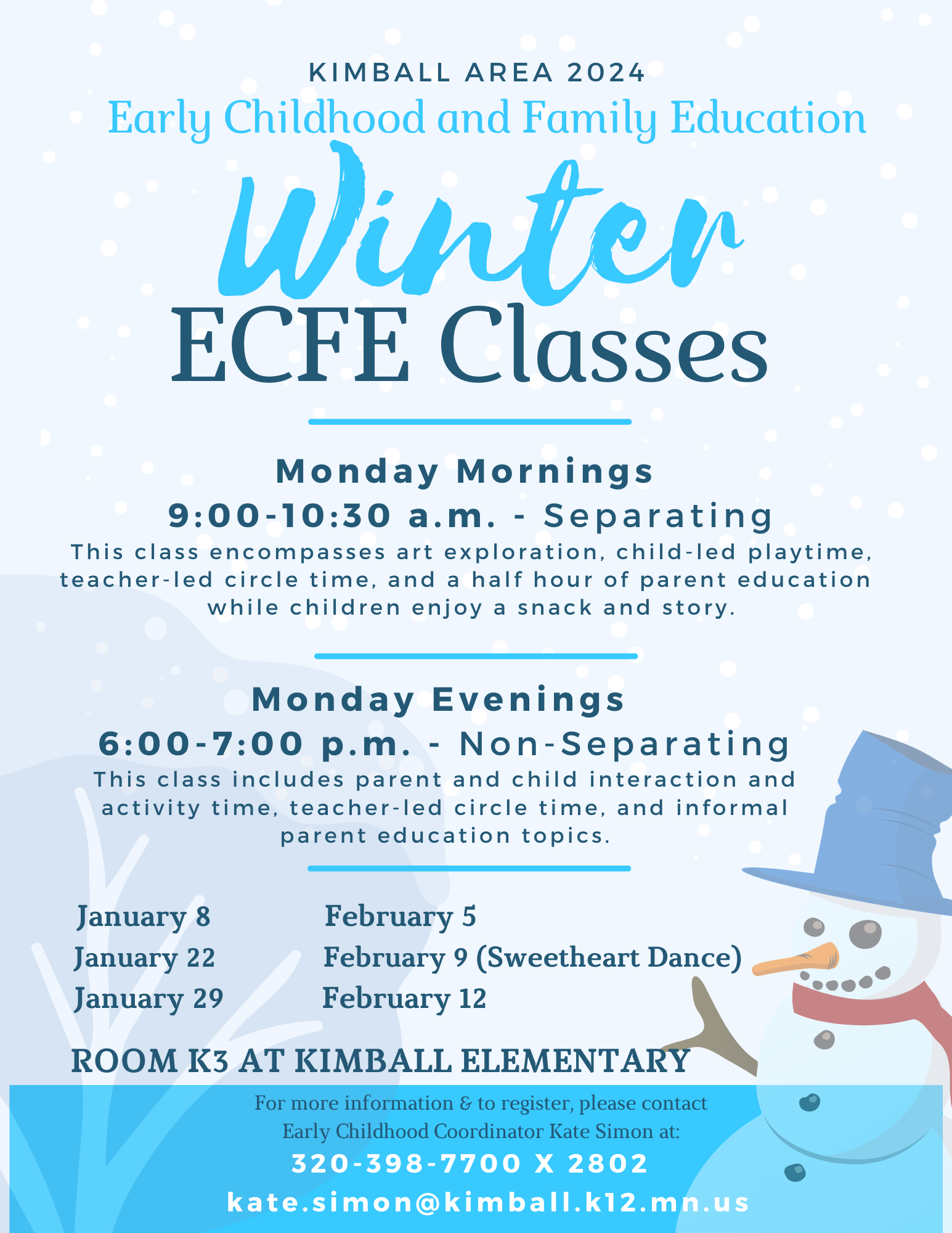 Early Childhood & Family Education | Kimball Area Public Schools