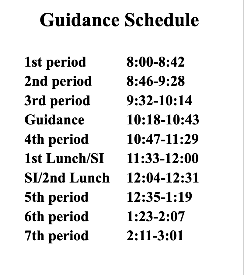 Class Bell Schedules | T.R. Miller High School