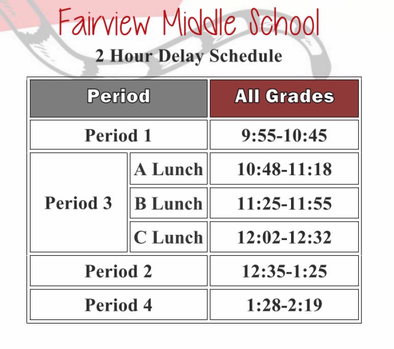 Bell Schedule | Fairview Middle School