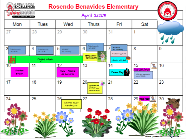 Calendars | Rosendo Benavides Elementary School Calendars | Rosendo Benavides Elementary School