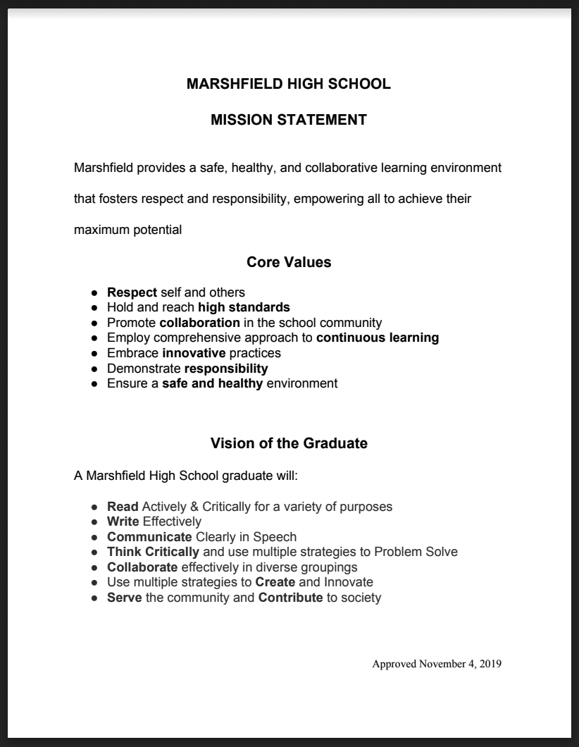 Mission Statement, Core Values, and Visions of the Graduate ...