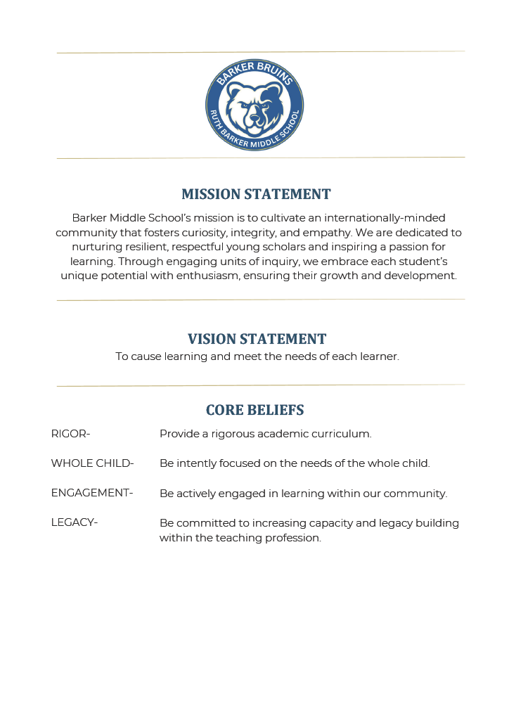 Mission/Vision | Ruth Barker Middle School