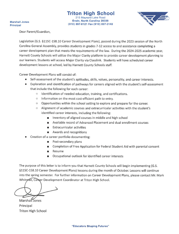 THS Career Development Plans | Triton High School