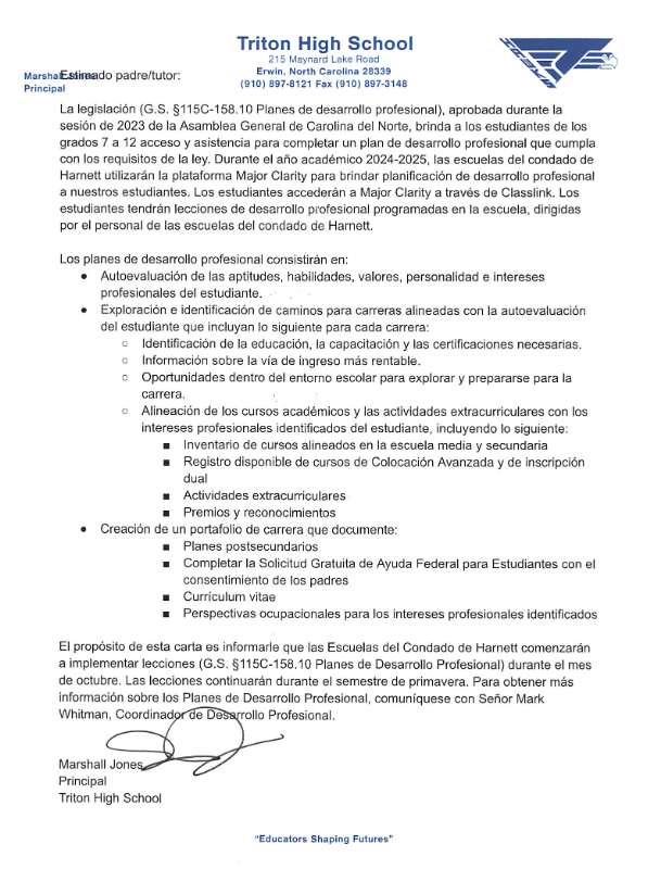 THS Career Development Plans | Triton High School