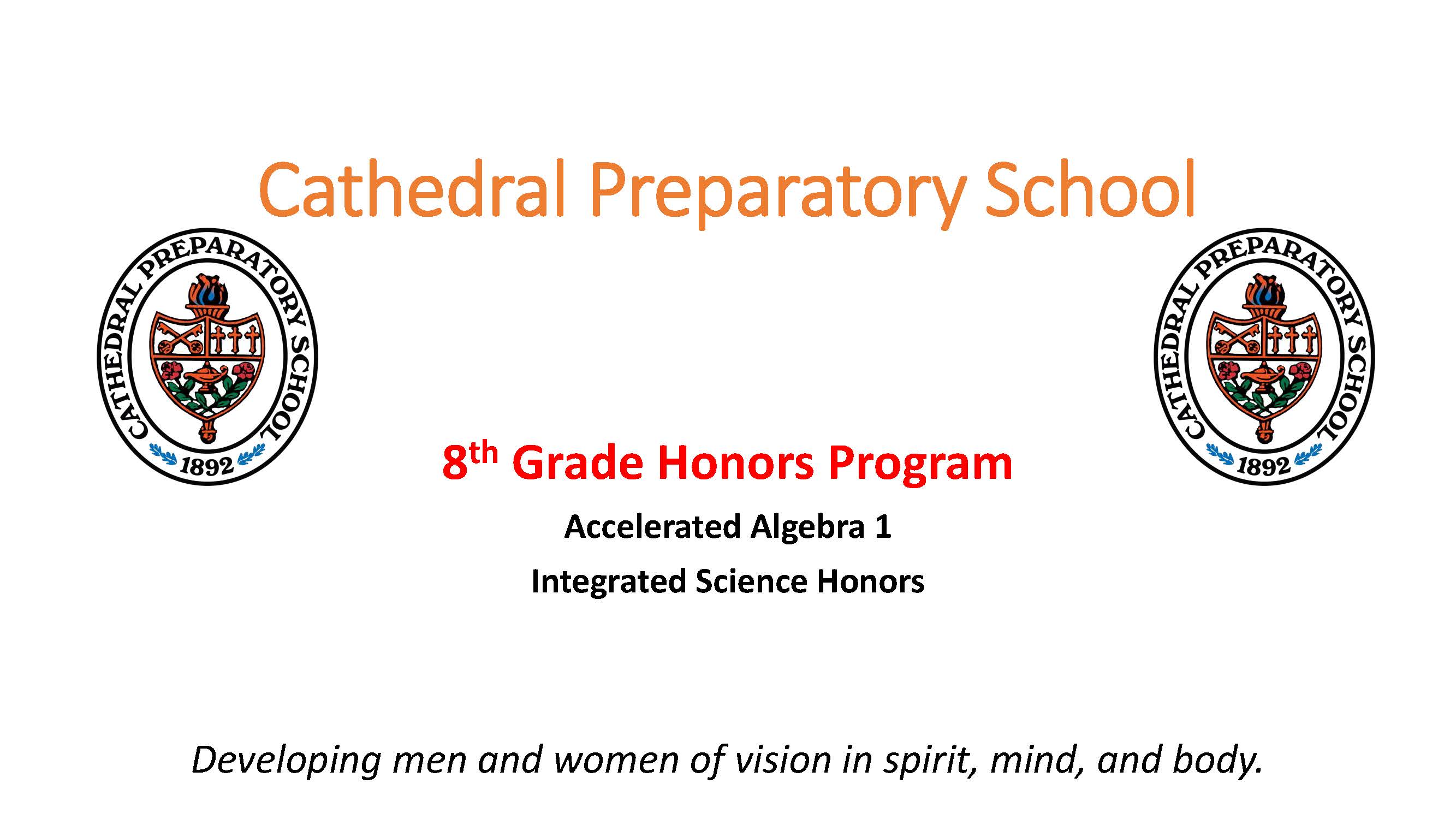 8th Grade Honors Program | Cathedral Preparatory School