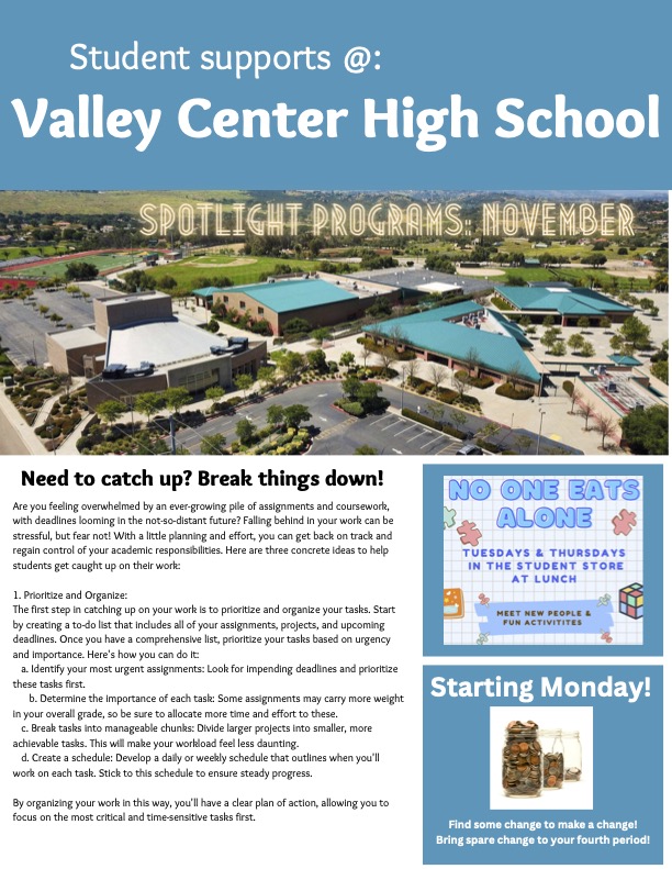 Interventions at VCHS | Valley Center