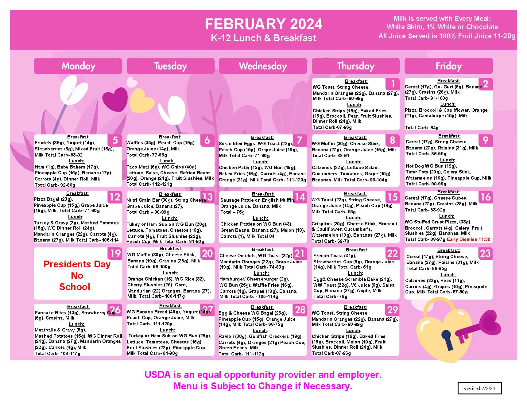 K-12 Breakfast and Lunch Menu | Nah Tah Wahsh PSA