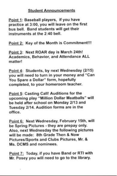 Principal Points | Decatur County Middle School
