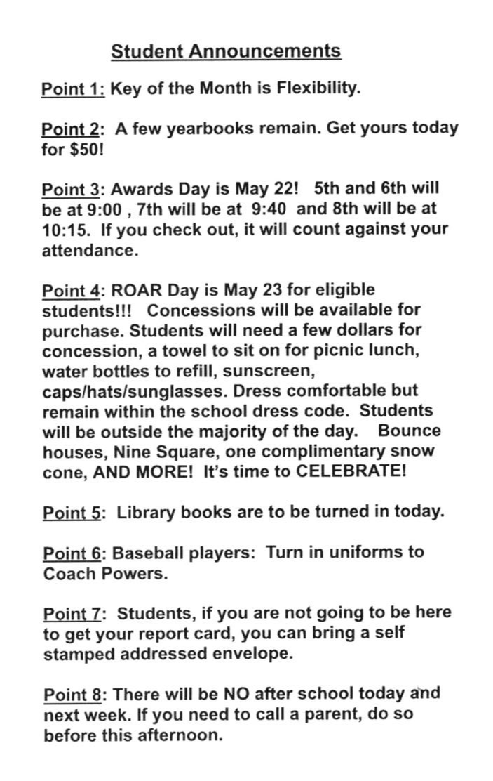 Principal Points | Decatur County Middle School