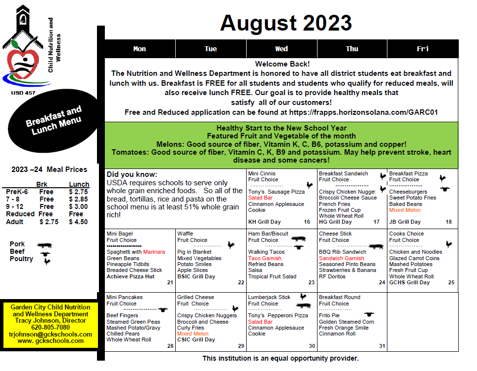 School Menus | Garden City Public Schools