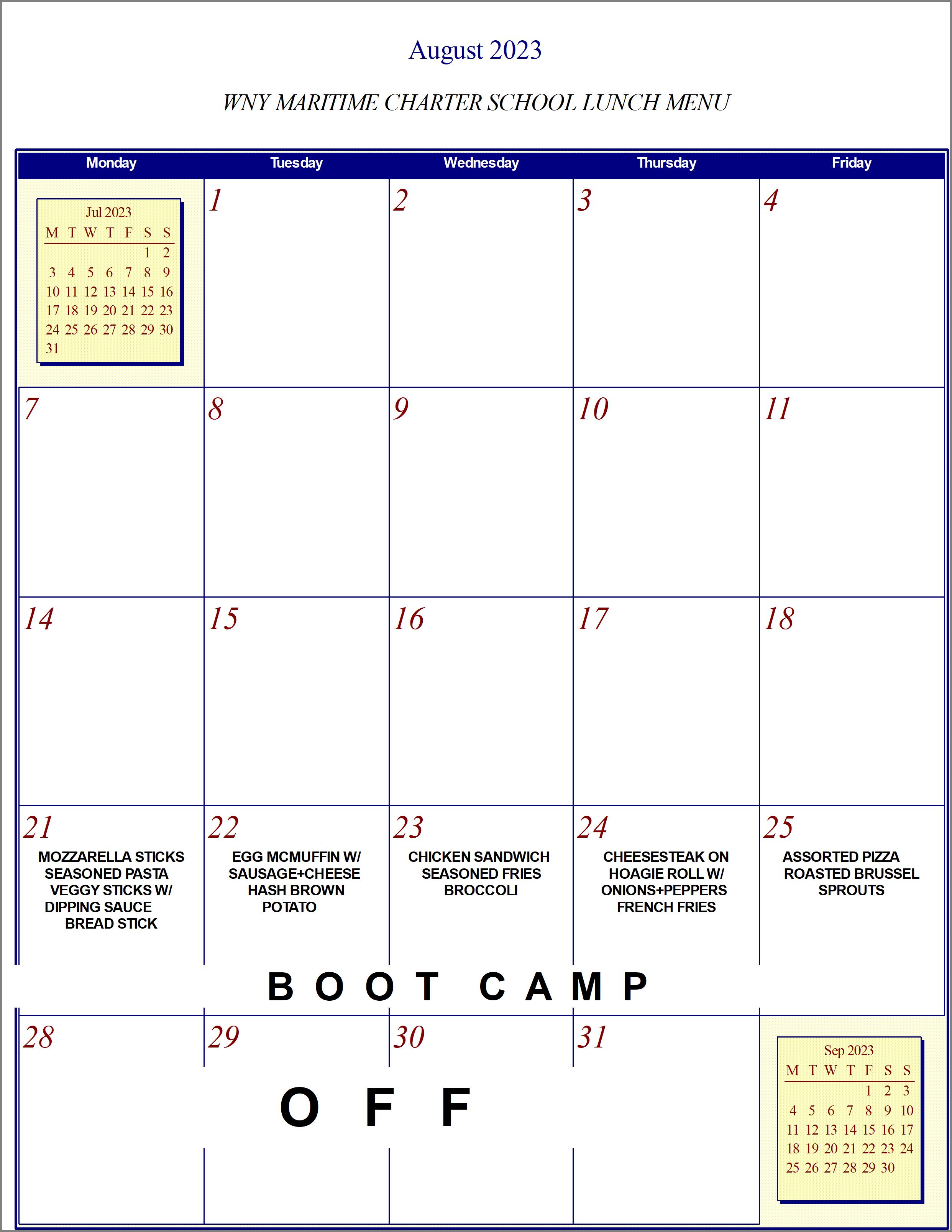 Cafeteria Services | Western New York Maritime Charter School