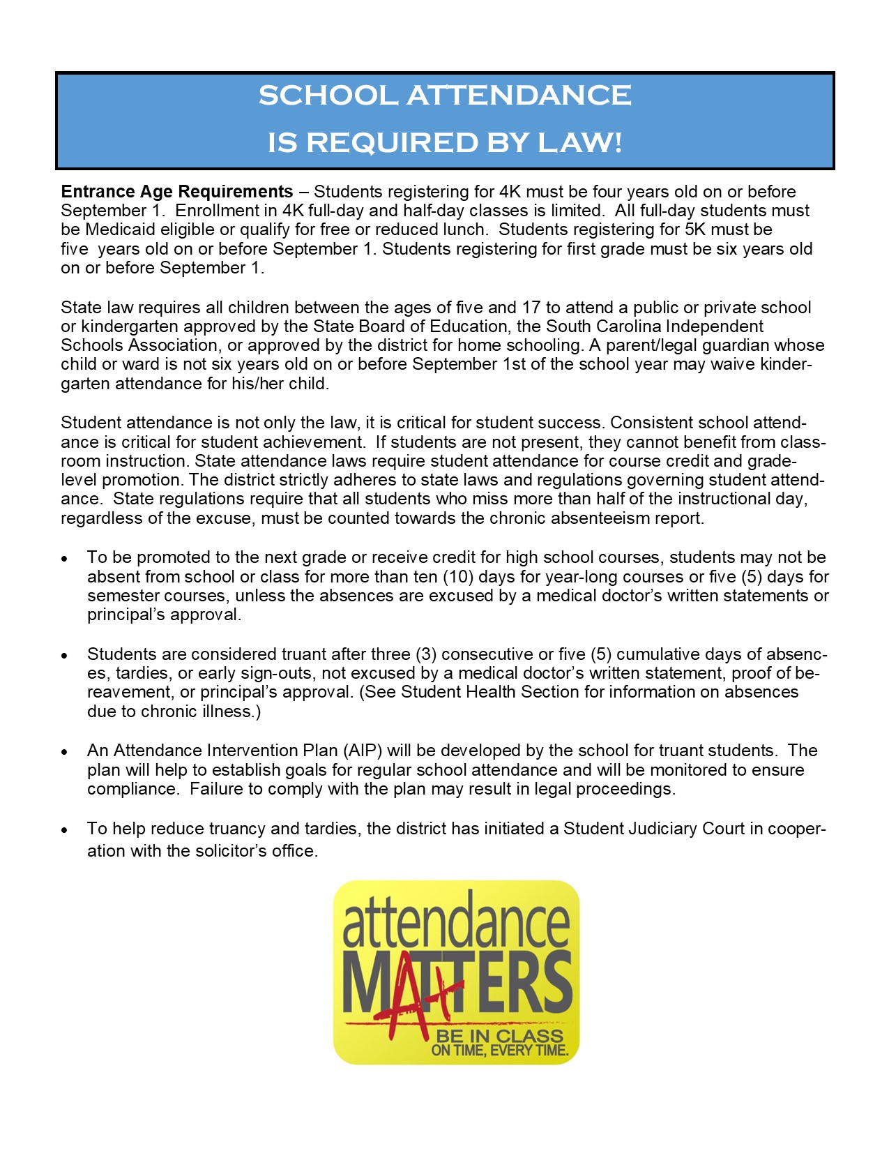 Student Attendance | Sanders Middle School