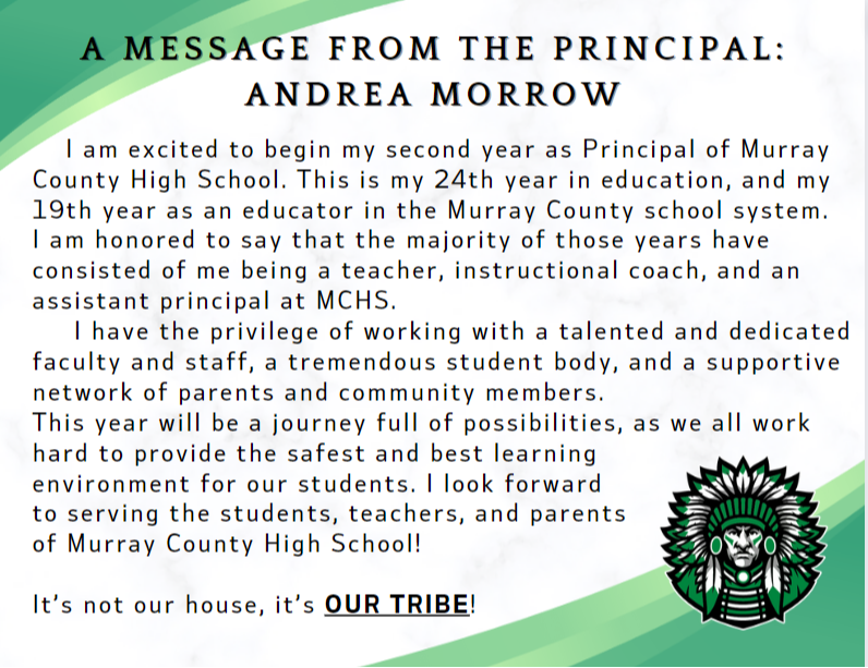 Principal's Corner | Murray County High School