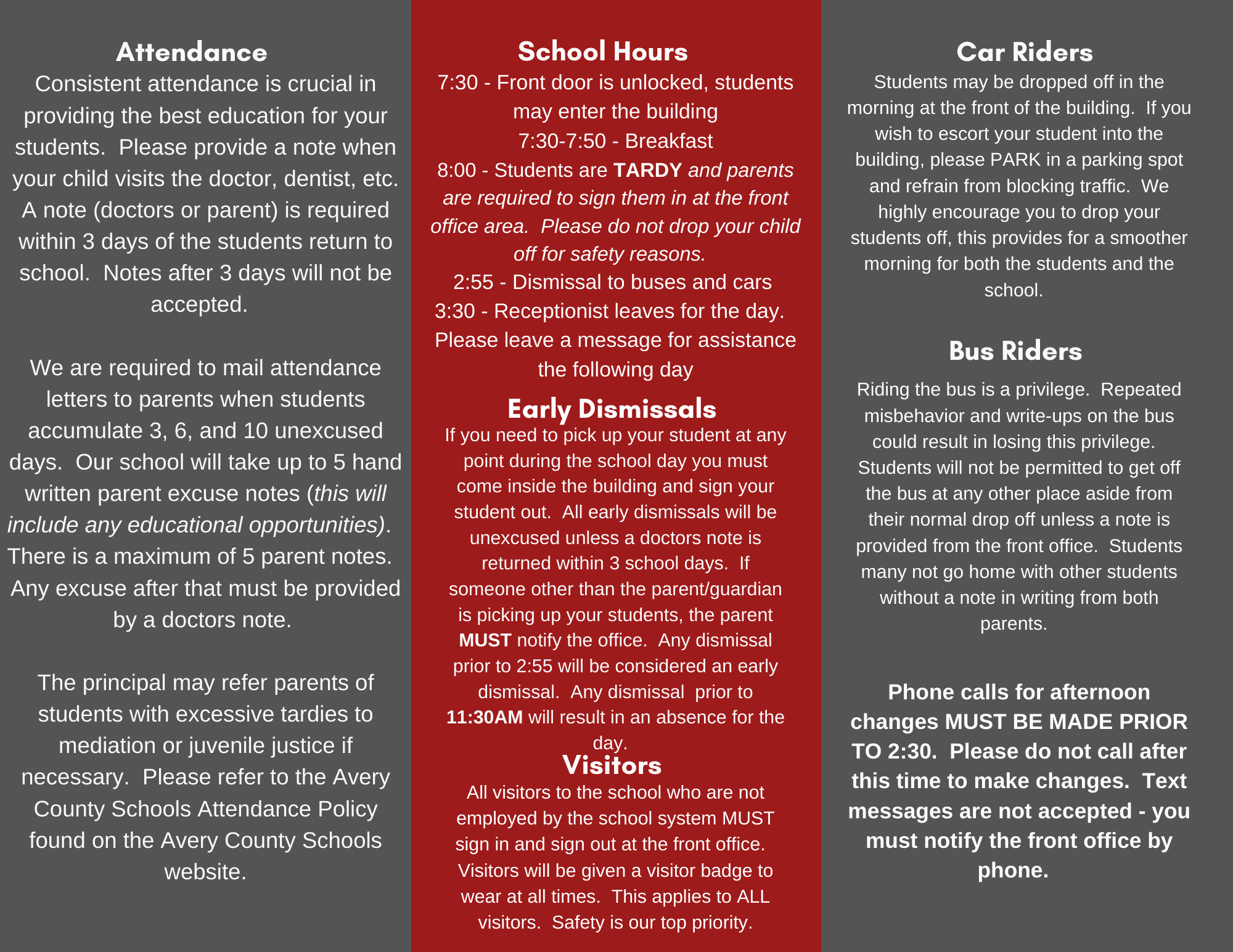 School Information and Guidelines | Freedom Trail Elementary School