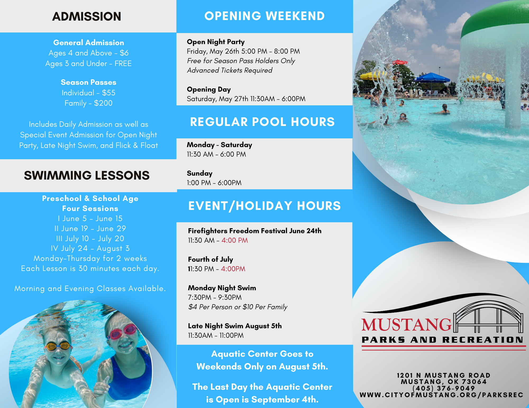 Aquatic Center Information | Parks & Recreation
