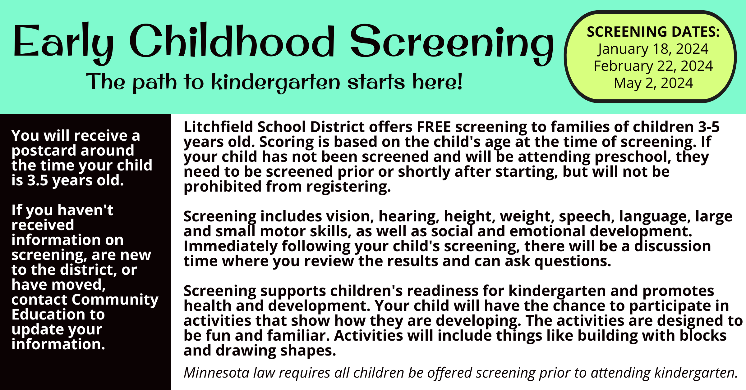 Early Childhood Screening | Litchfield Public Schools