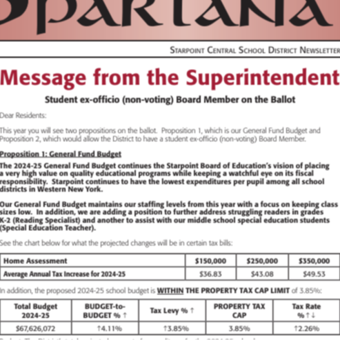 Spartana | Starpoint Central School District