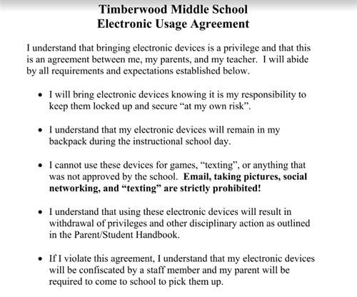 Policies and Procedures | Timberwood Middle School