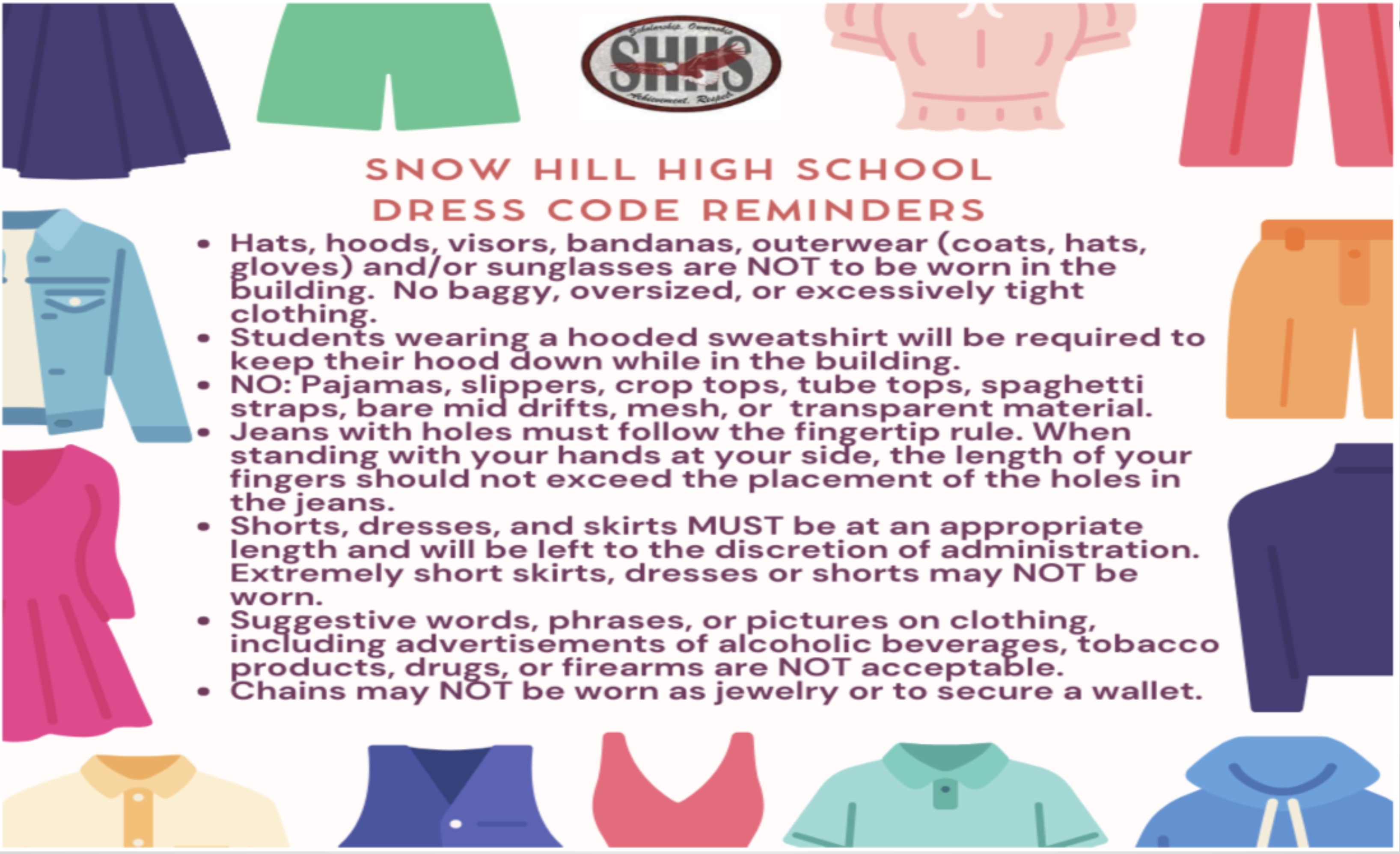Dress Code | SNOW HILL HIGH SCHOOL
