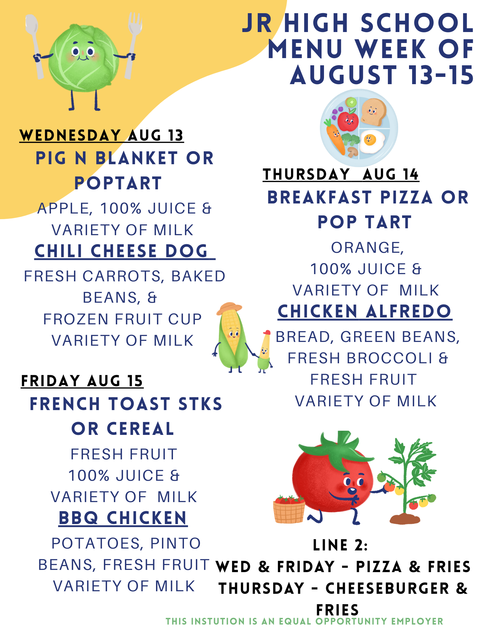 Lunch Menus | Smithville ISD