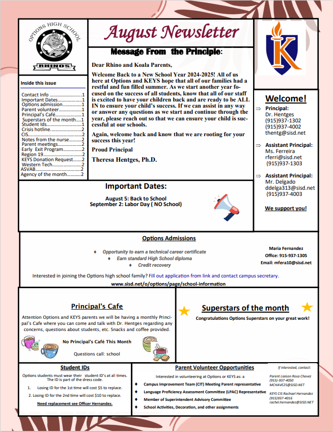 School Information | Options High School