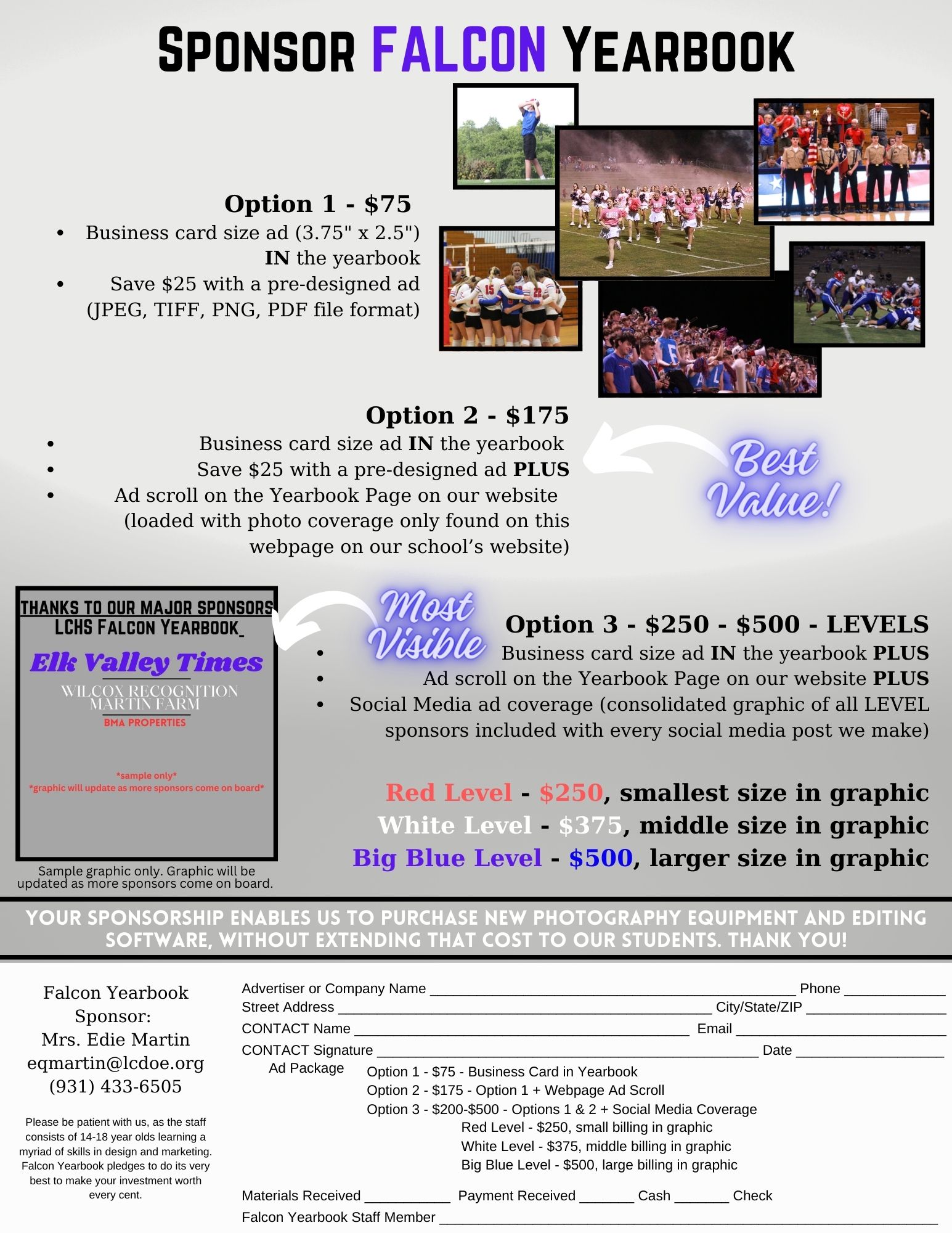 Yearbook Information | Lincoln County High School