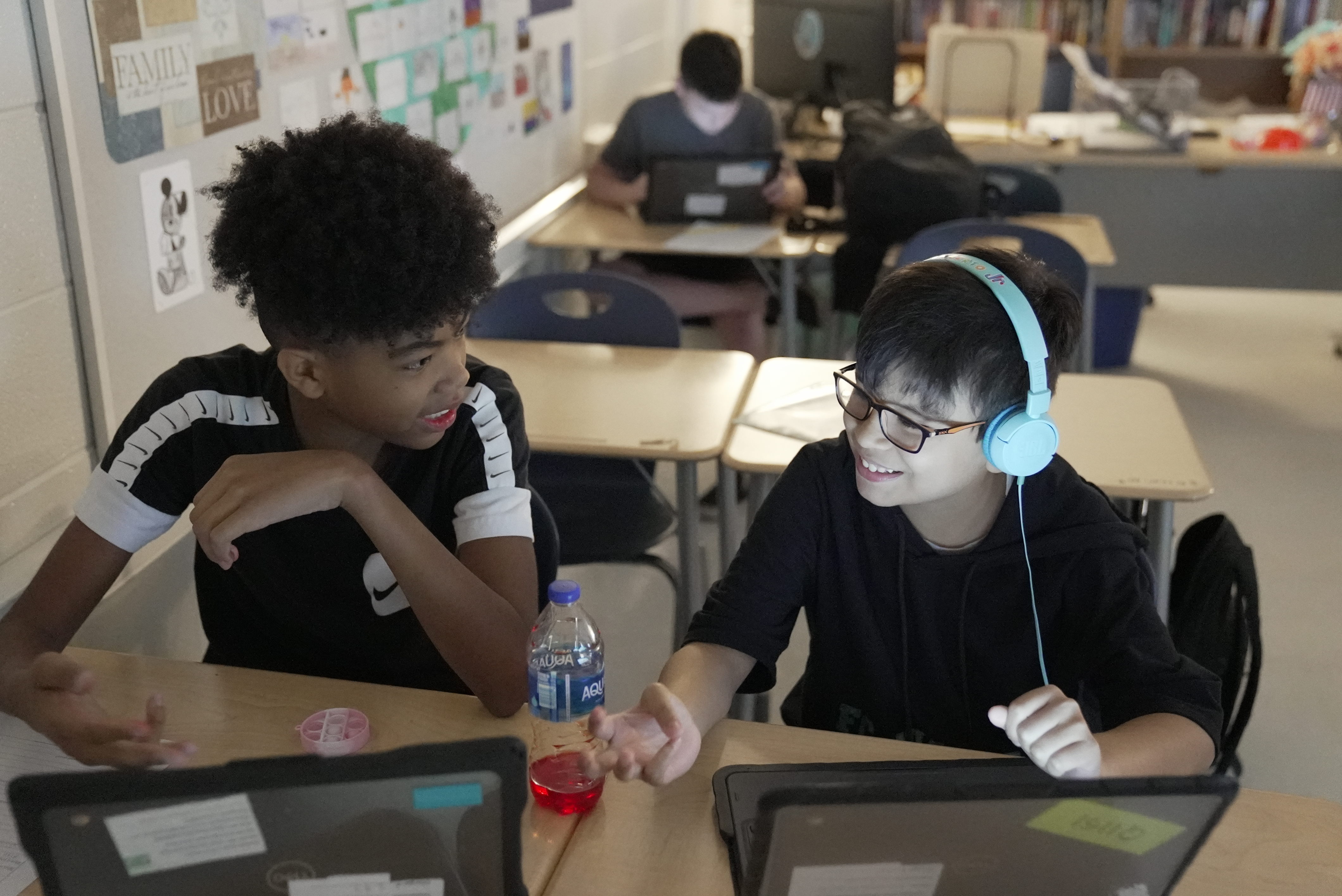 Middle School Students Working