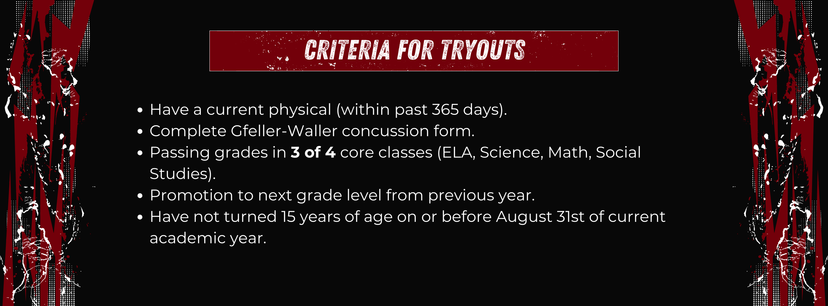 Athletics Tryout Information | McGee's Crossroads Middle School