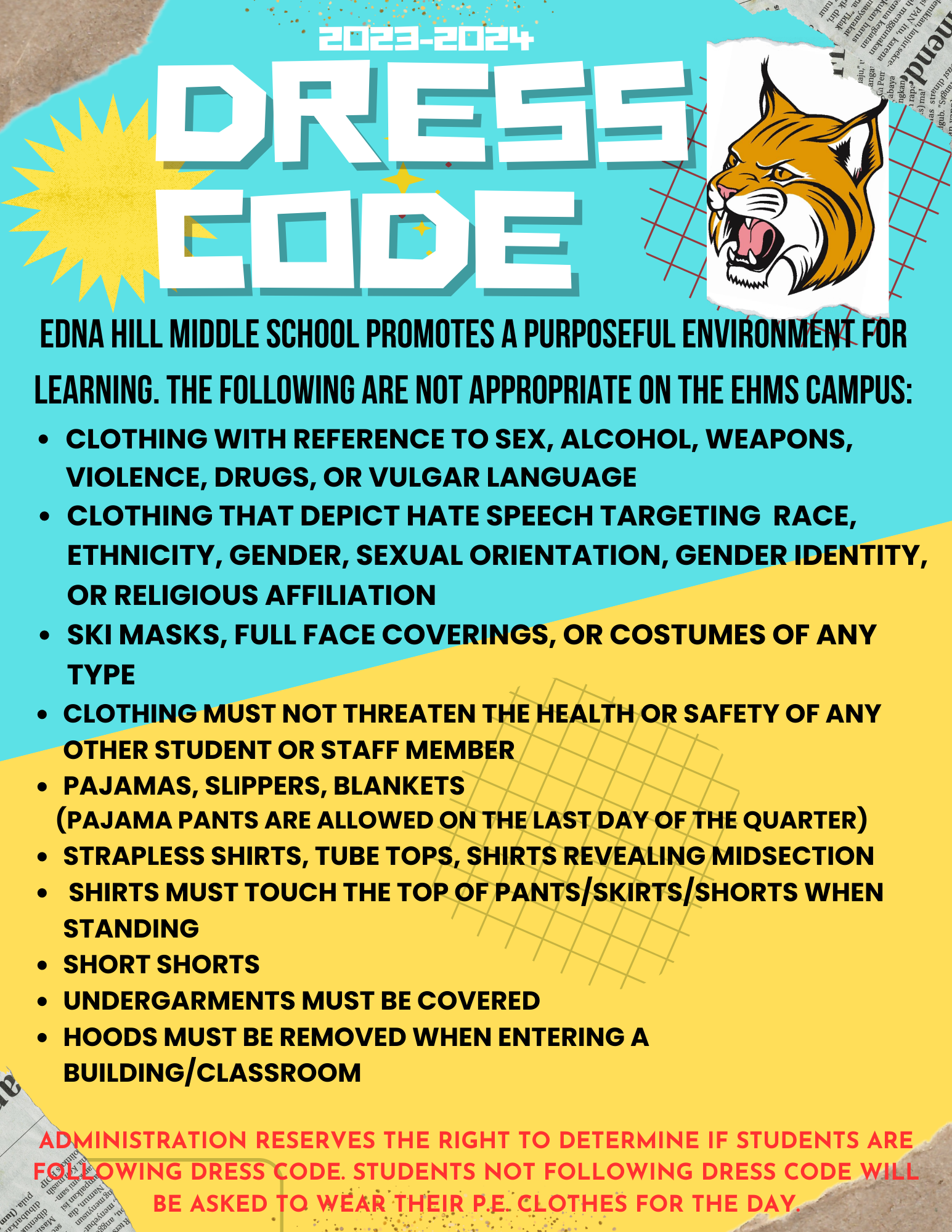Dress Code 23 24 EDNA HILL MIDDLE SCHOOL Dress Code 23 24 EDNA HILL MIDDLE SCHOOL