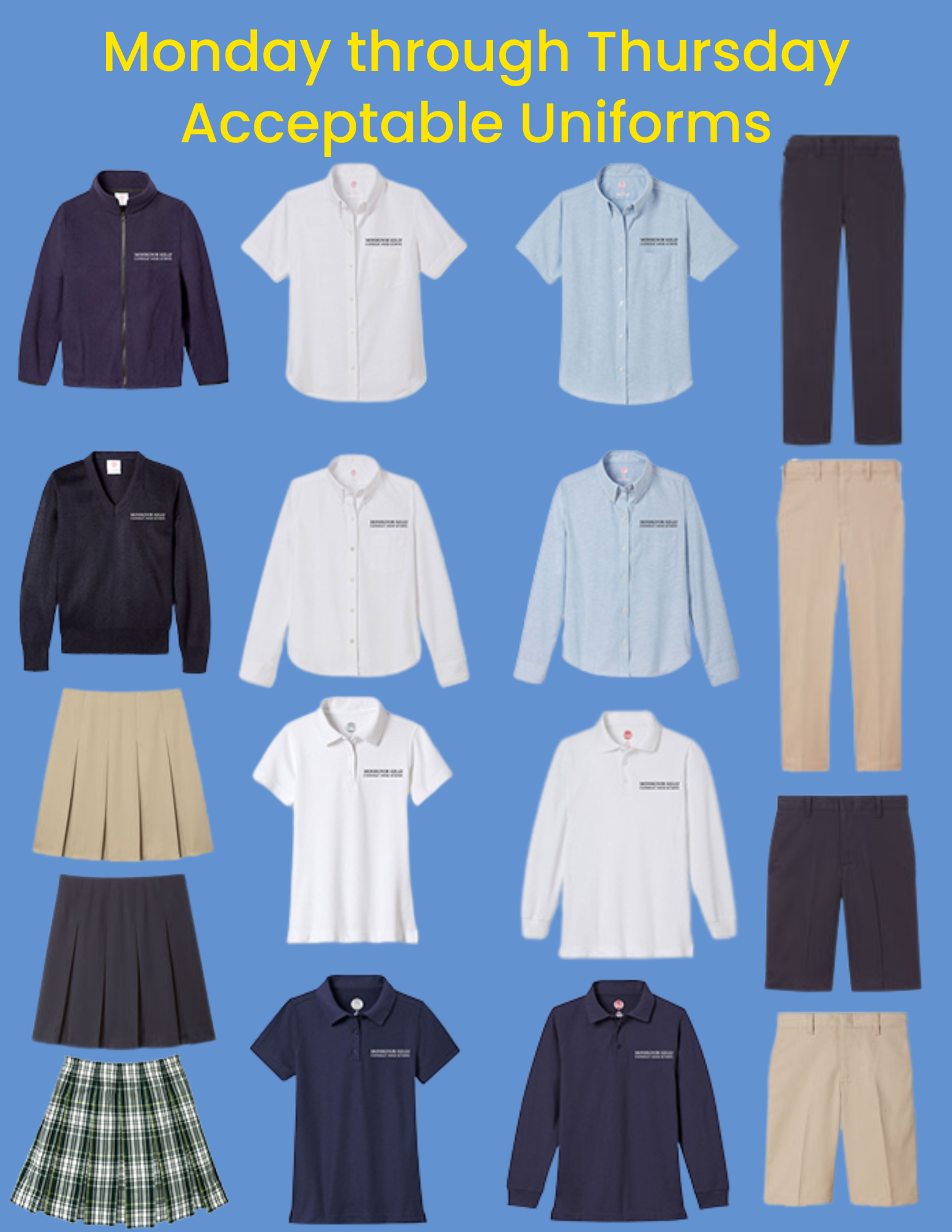 MKCHS Uniforms | Monsignor Kelly Catholic High School