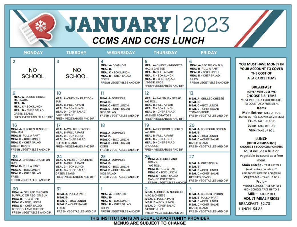 LUNCH MENU | Crawford County High School