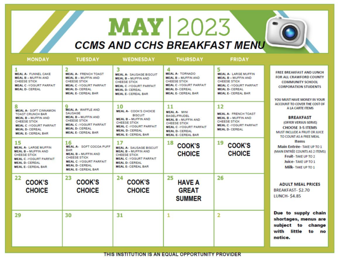 LUNCH MENU | Crawford County High School