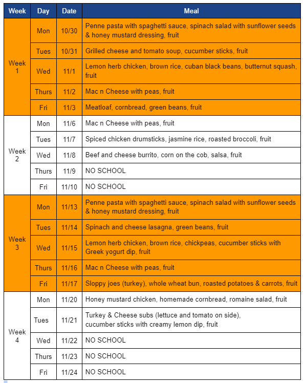 Lunches | IC Imagine Public Charter School