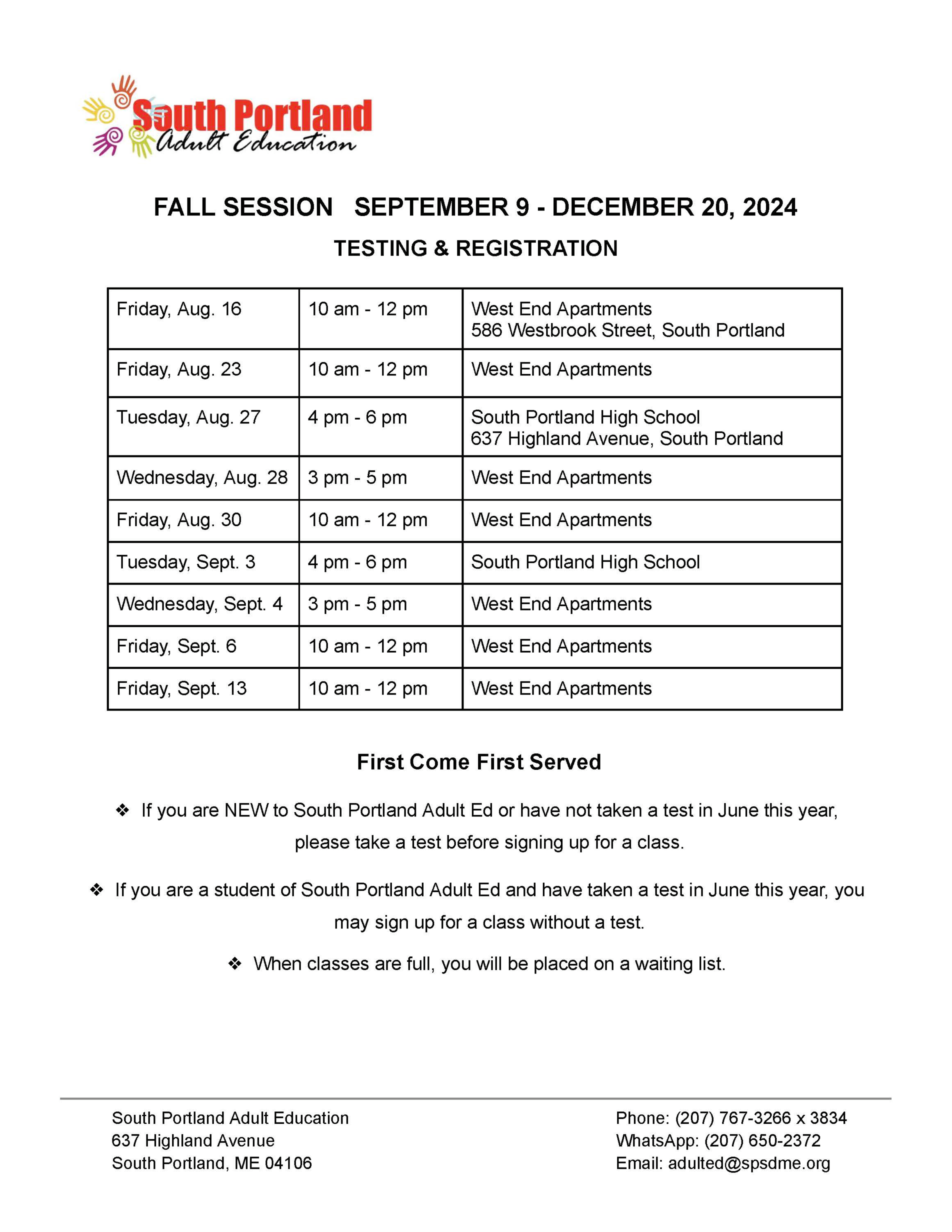 English Classes and Registration Current | Adult Education