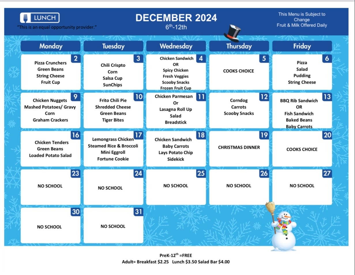 Crocker RII School District Cafeteria Menus