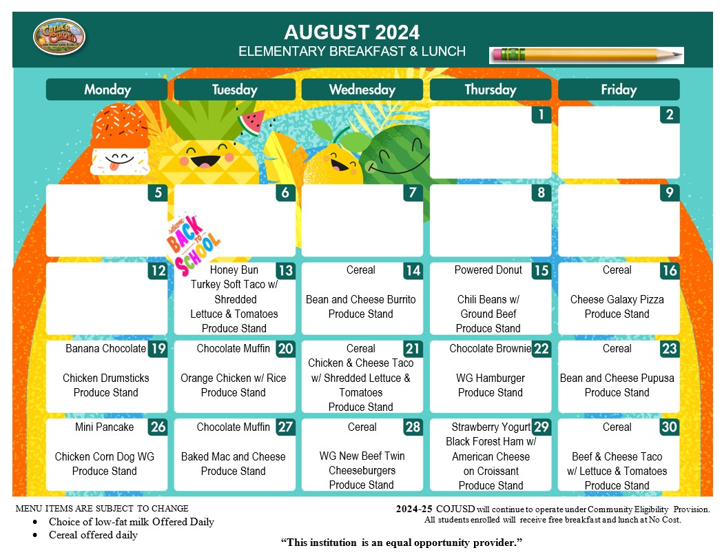 Food Services | Cutler-Orosi Joint Unified School District