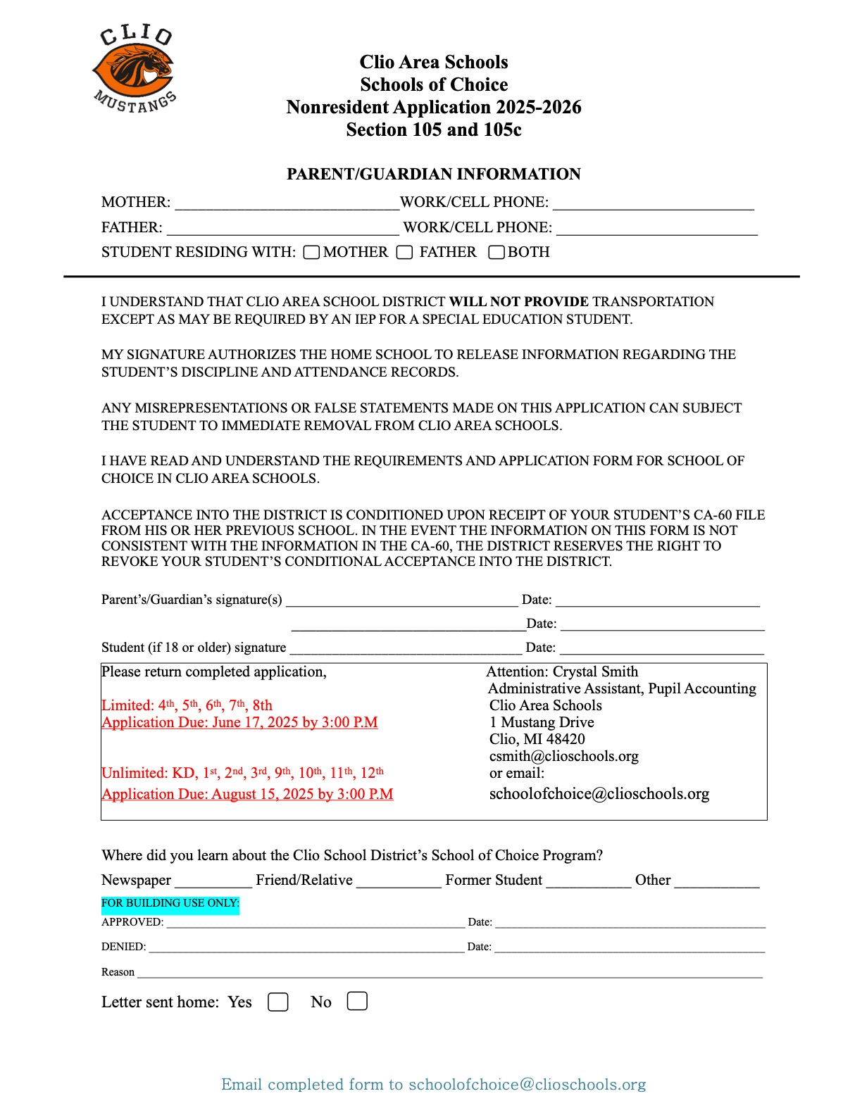 School of Choice | Clio Area Schools