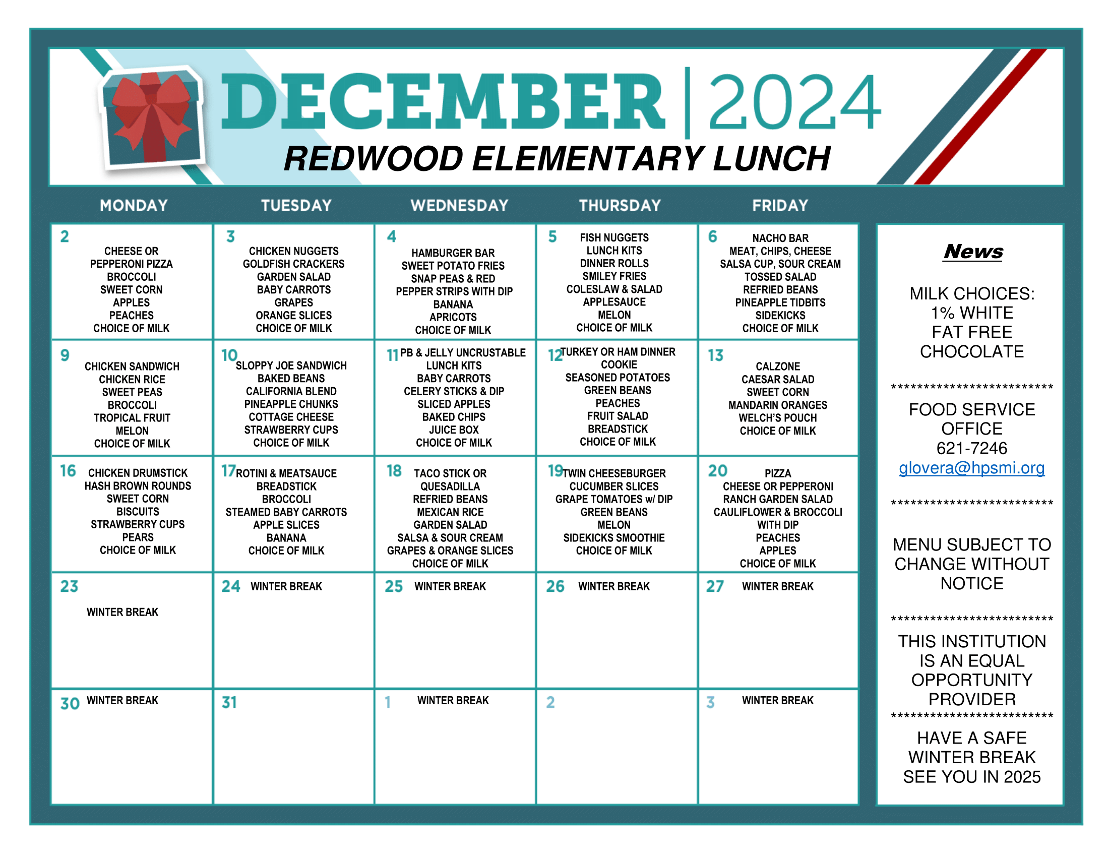 Food Services/Menus | Hartford Public Schools