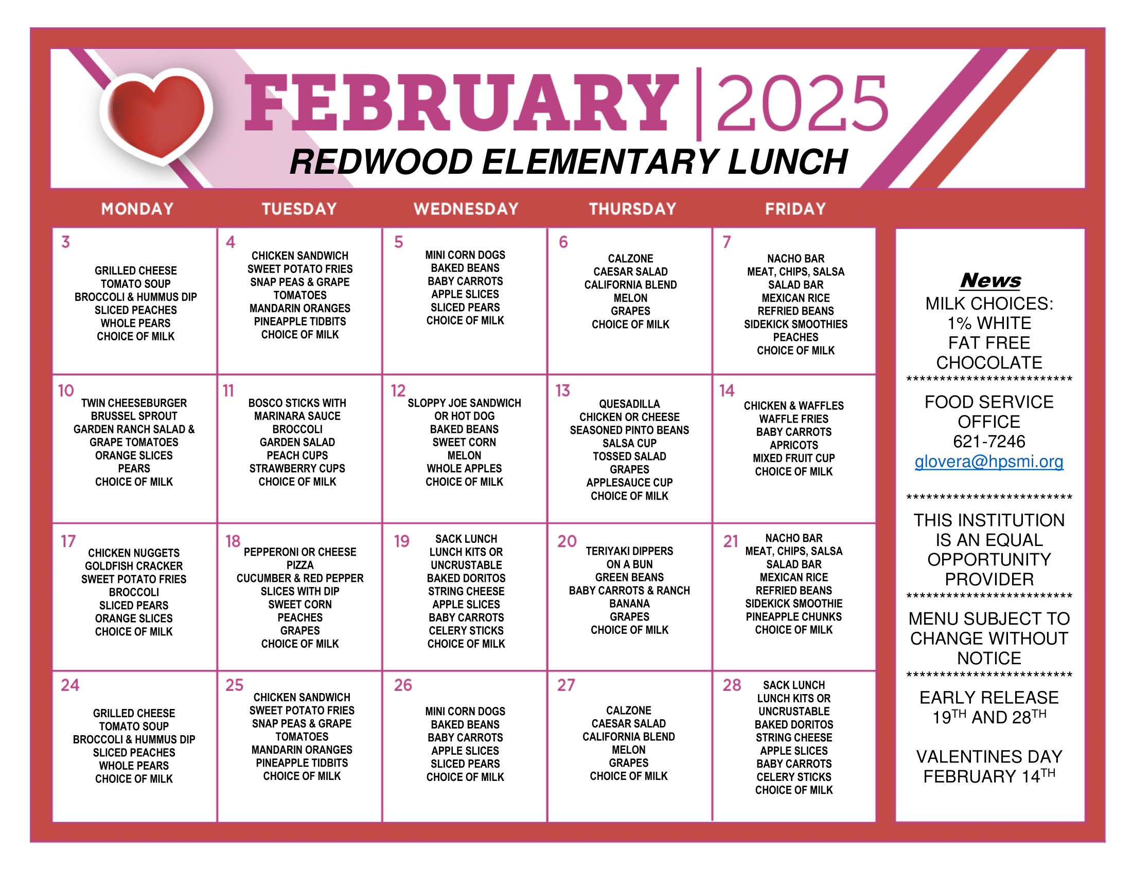 Food Services/Menus | Hartford Public Schools