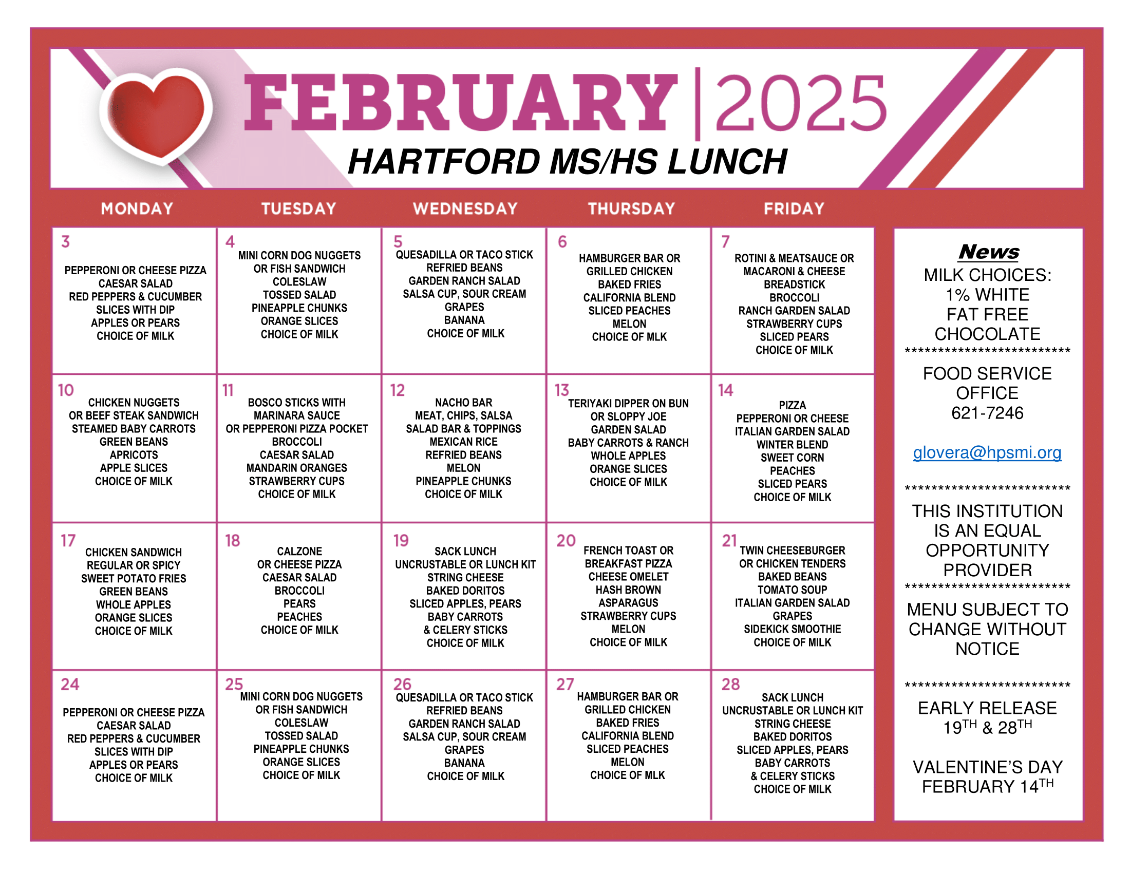 Food Services/Menus | Hartford Public Schools