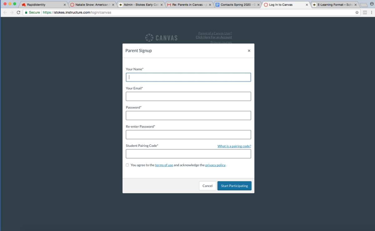 Parent Observer in Canvas | Stokes Early College High School
