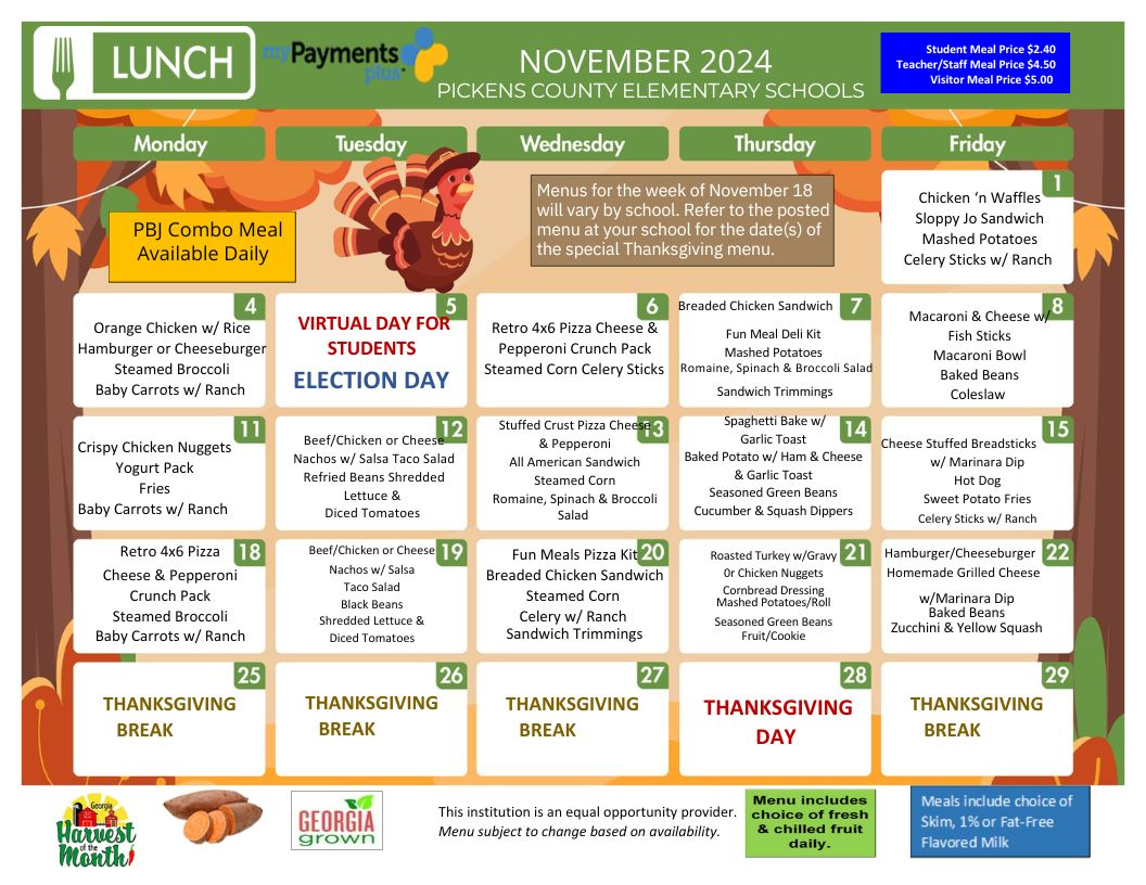 Elementary Menu | Pickens County Schools