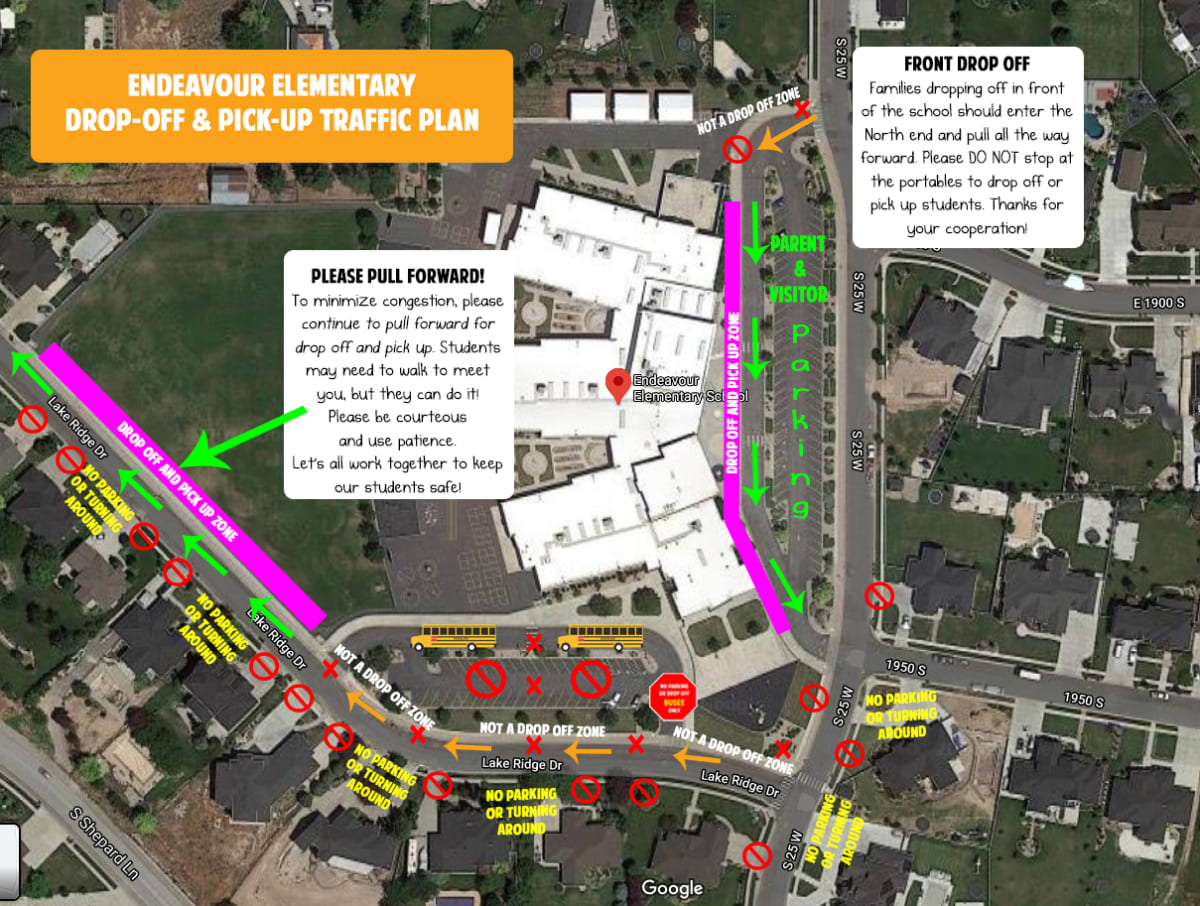 Maps- Safe Routes and Drop-off / Pick-up Plan | Endeavour Elementary