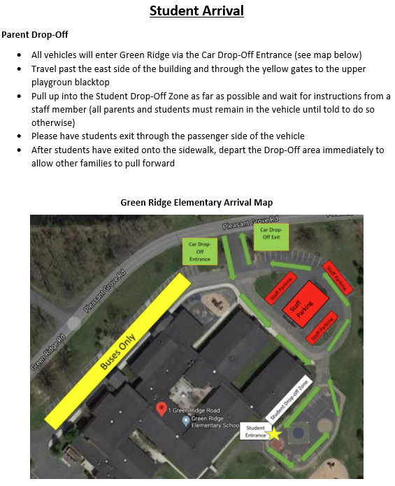 Student Arrival and Dismissal Information | Green Ridge Elementary School