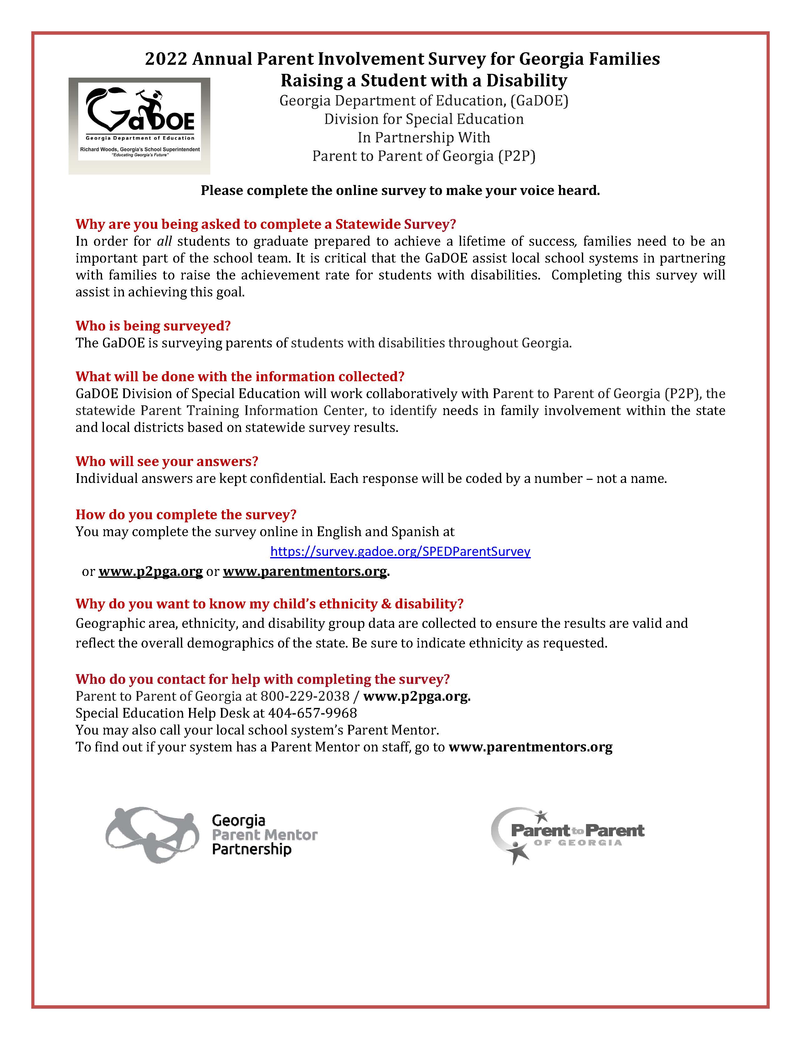 IDEA Parent Survey - Parents of Students with an IEP | Waycross Middle ...
