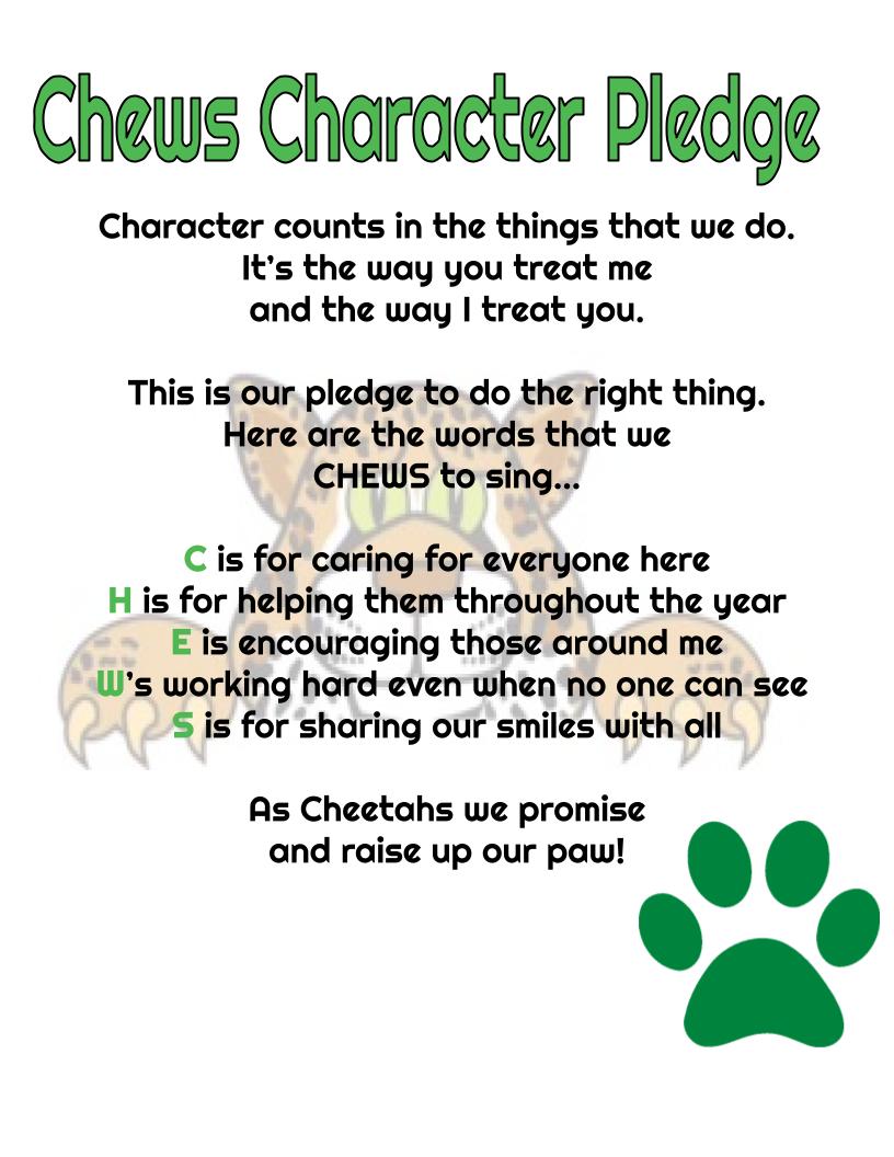 Chews Character Pledge | Chews Elementary