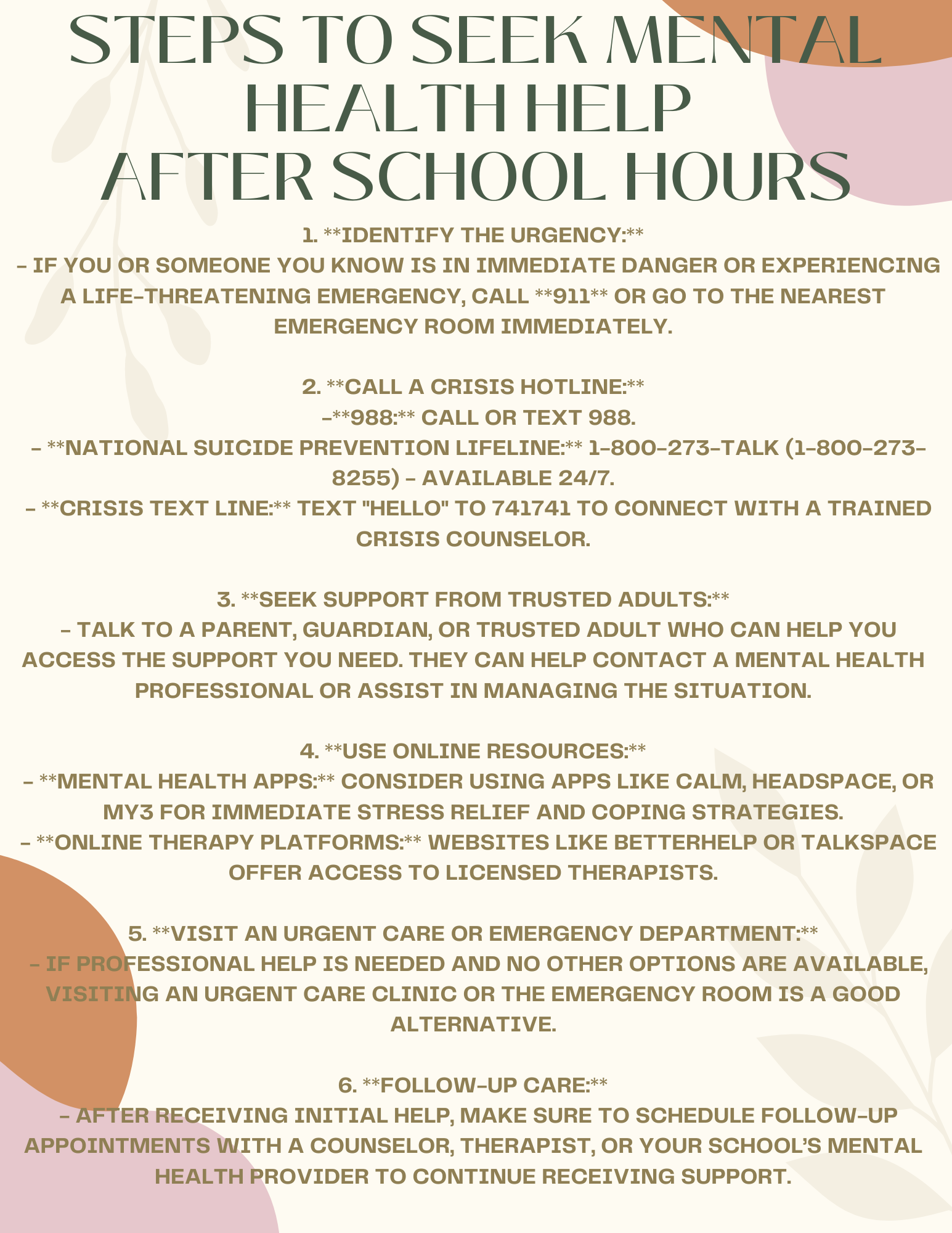 School-Based Mental Health Supports and Services | Van Buren County Schools