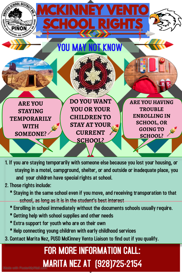 McKinney-Vento Homeless Education Program | Piñon Unified School District